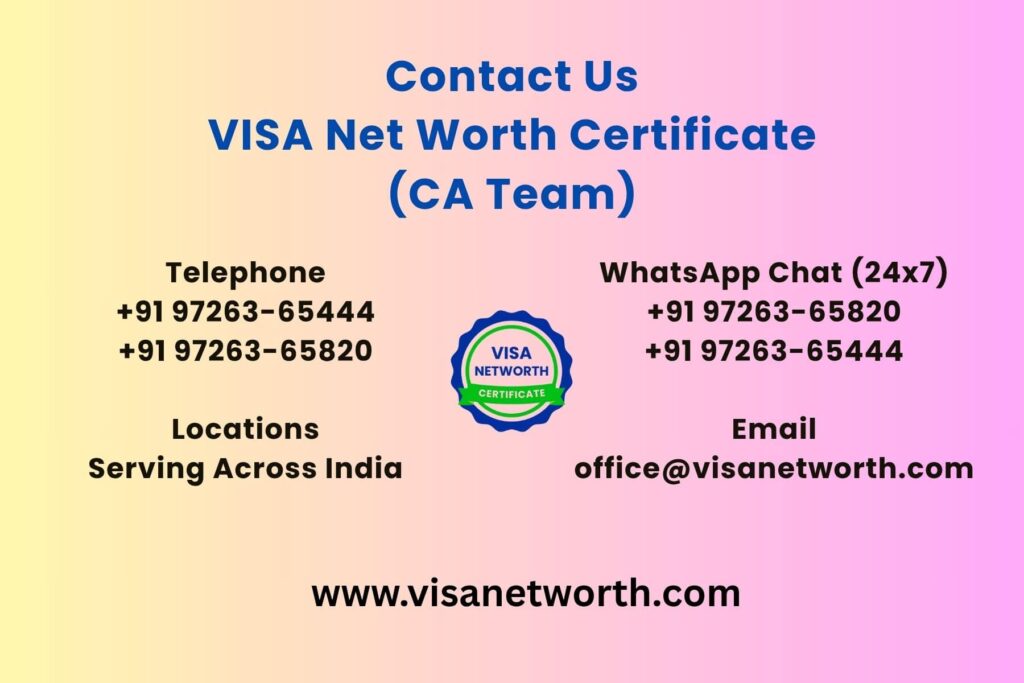 Consultant for Visa Valuation | Financial Doc's & Net Worth Report